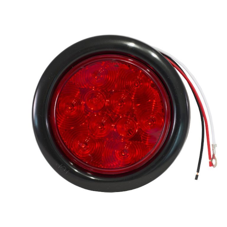 LED Round Trailer Tail Light, Recess Mount, 12 Diodes